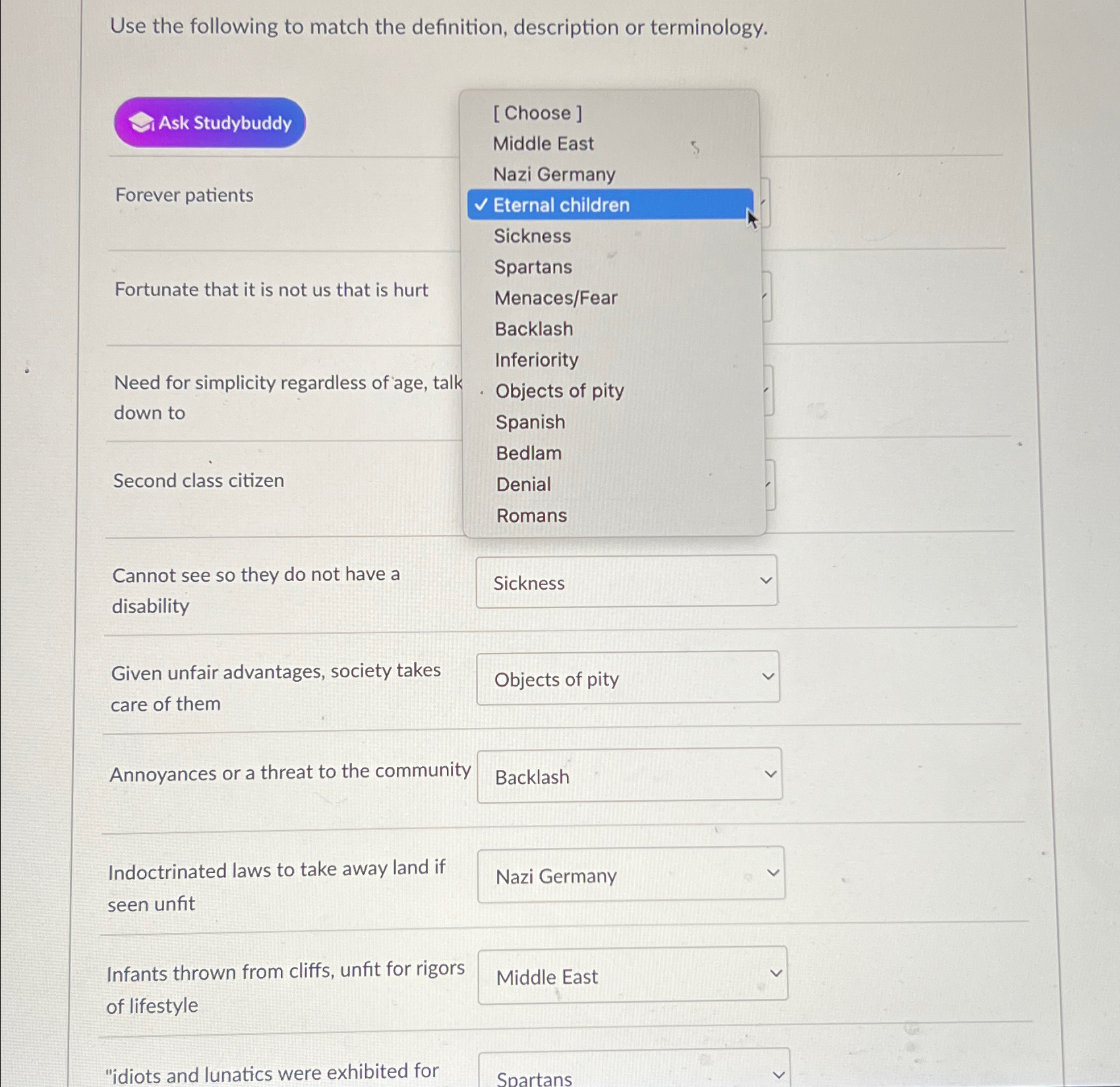 Solved Use the following to match the definition, | Chegg.com