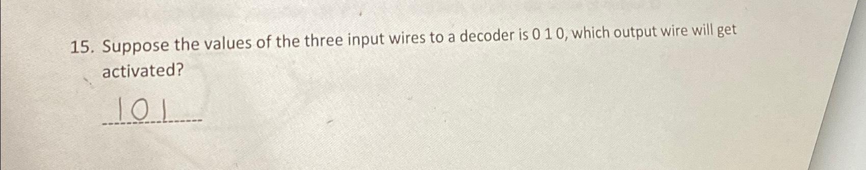 Solved Suppose the values of the three input wires to a | Chegg.com