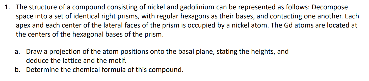 Solved The structure of a compound consisting of nickel and | Chegg.com