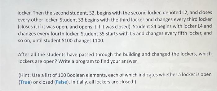 Solved Question 5 ( 20% of this assignment): (Game: locker | Chegg.com