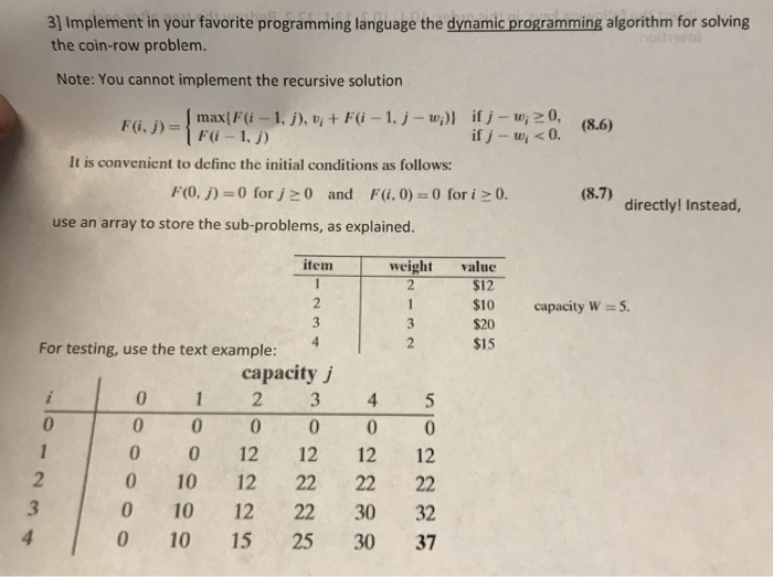 Solved 3] Implement in your favorite programming language | Chegg.com
