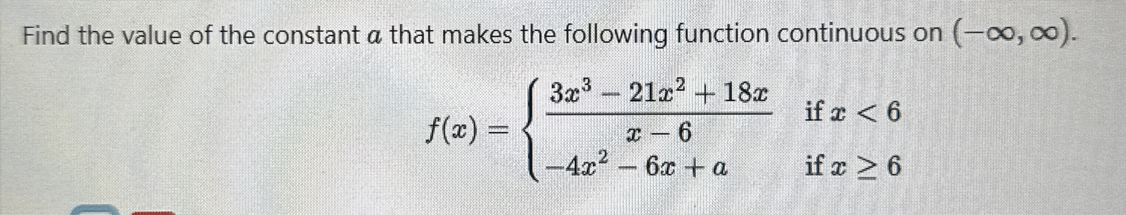 Solved Find the value of the constant a that makes the | Chegg.com