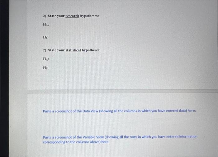Solved 3) State your statistical hypotheses: HA : H0 : 4) | Chegg.com