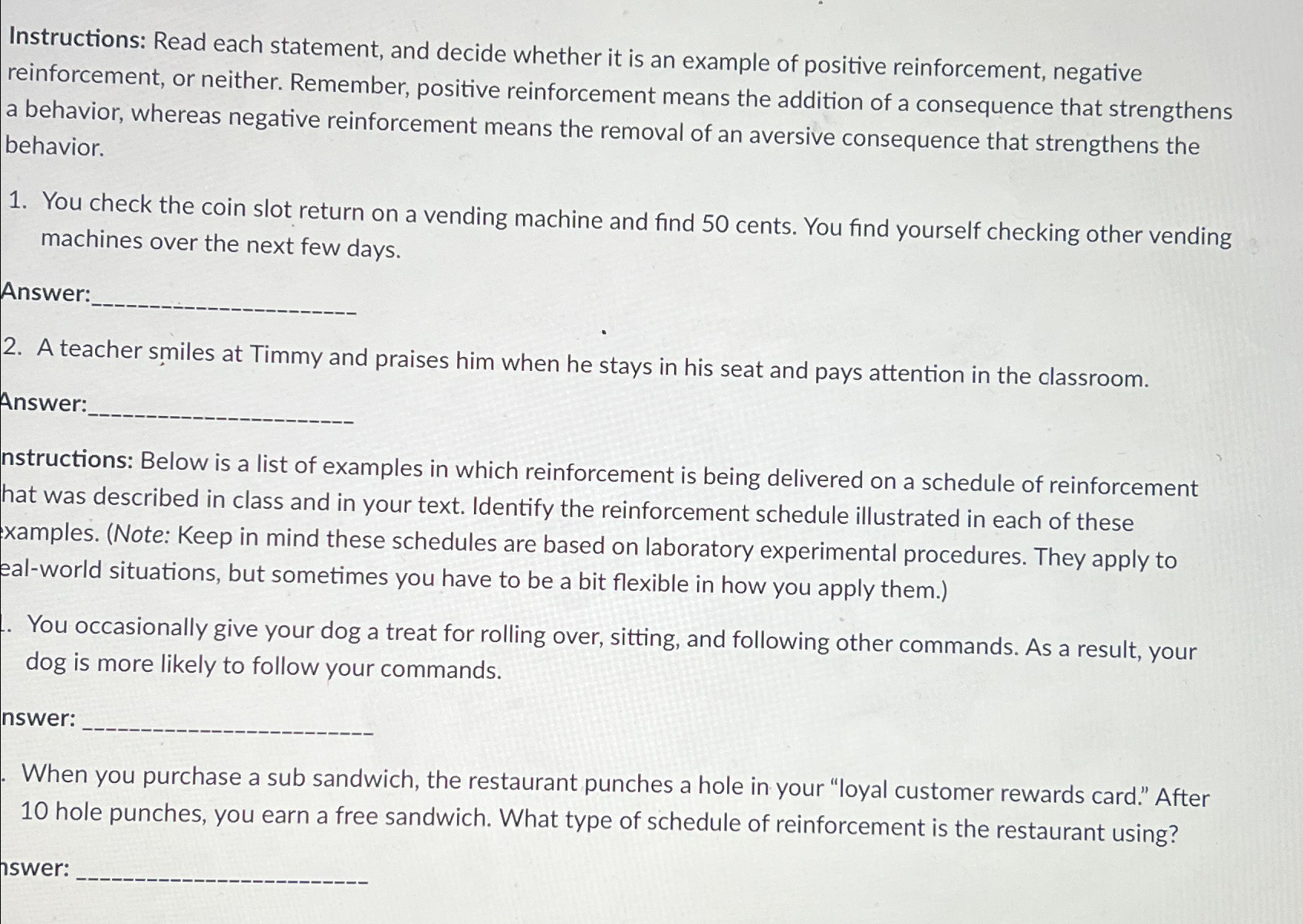 Solved Instructions: Read each statement, and decide whether | Chegg.com
