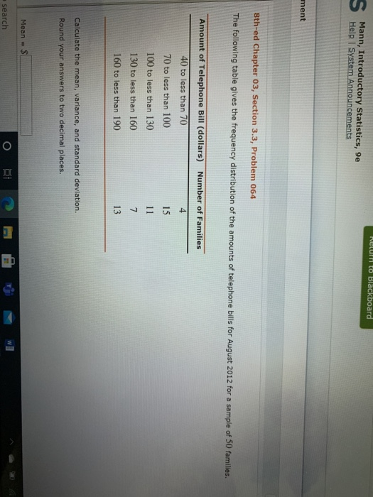 Solved ignment s Chapter 03, Section 3.3, Problem 052 The | Chegg.com