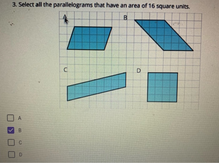 Solved 1. Which parallelogram has an area of 60 square | Chegg.com