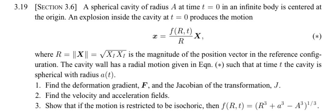 Solved 3.19 [SECTION 3.6] ﻿A spherical cavity of radius A | Chegg.com