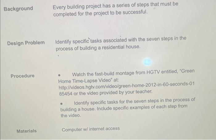 Solved Identify specific tasks associated with the seven | Chegg.com