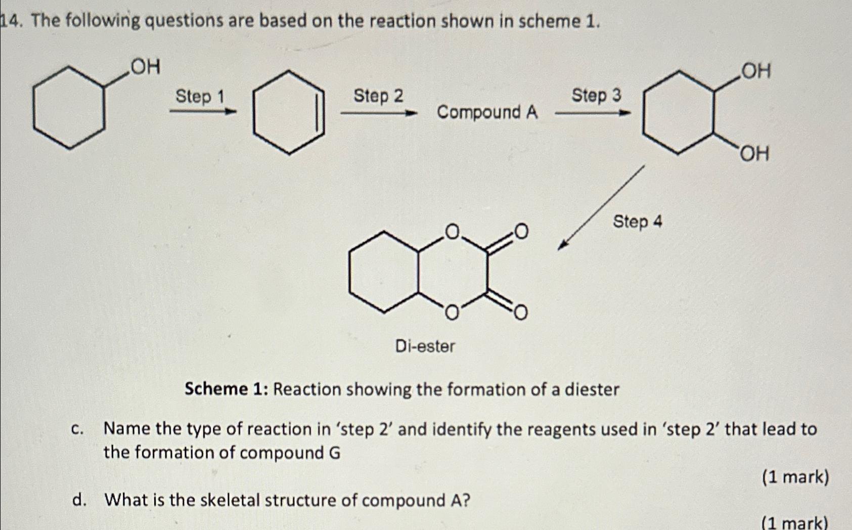 Solved d. ﻿What is the skeletal structure of compound A? | Chegg.com