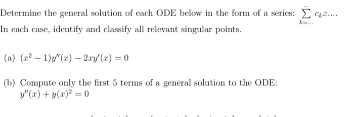 Solved Cum Determine the general solution of each ODE below | Chegg.com