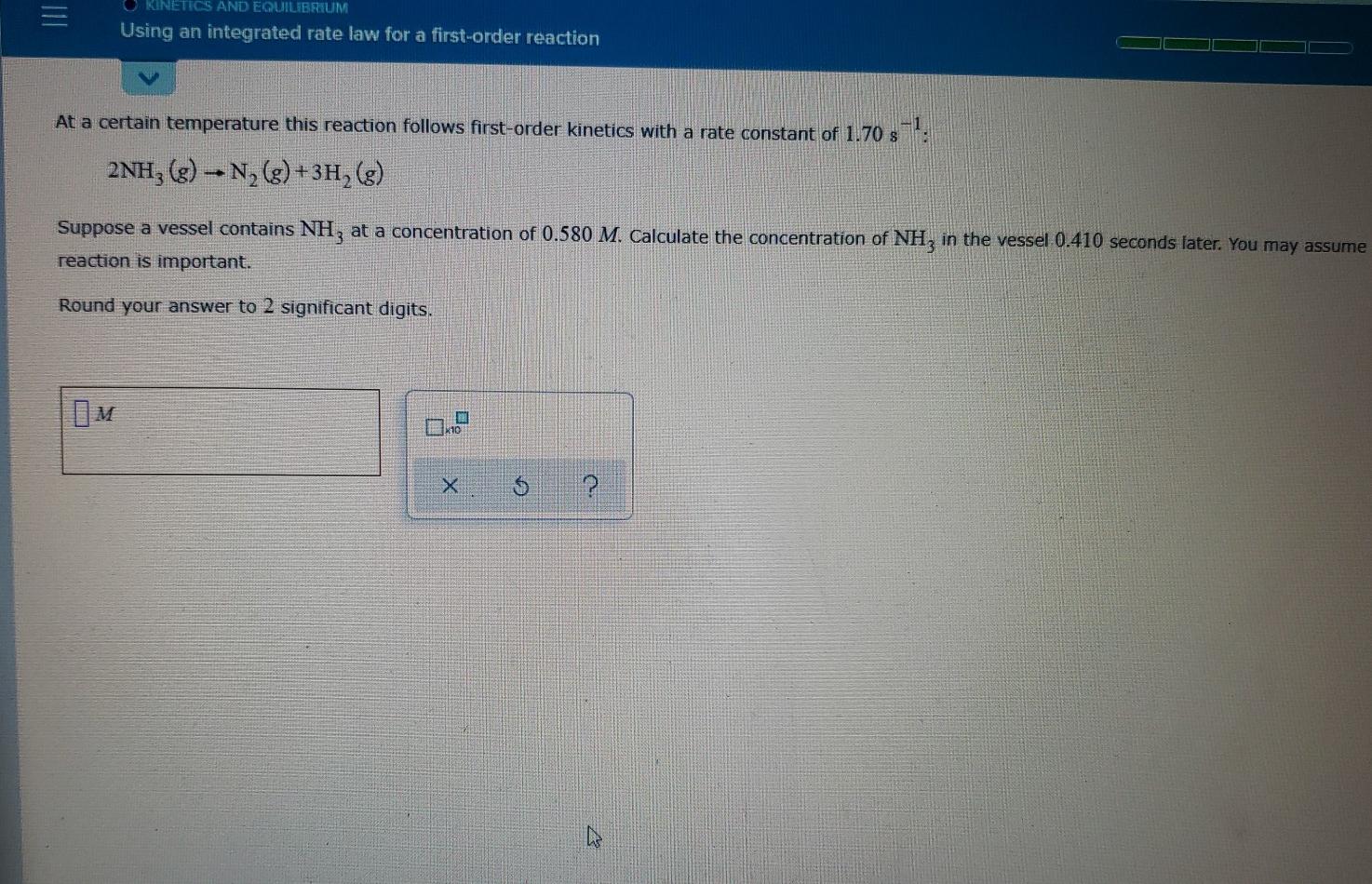 Solved KINETICS AND EQUILIBRIUM Using an integrated rate law | Chegg.com