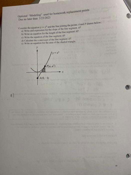 Solved Optional "Modeling" used for homework replacement | Chegg.com