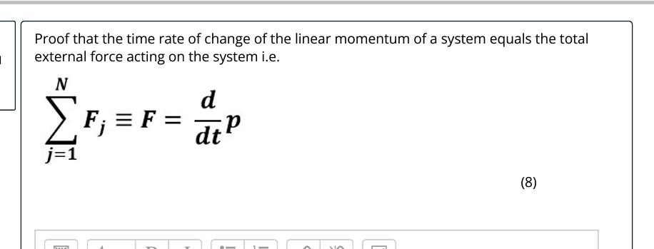 Solved Proof that the time rate of change of the linear | Chegg.com