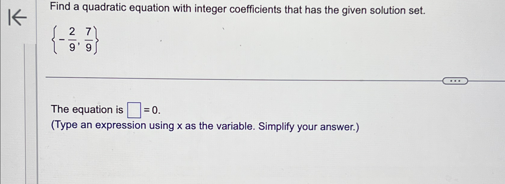 Solved Find a quadratic equation with integer coefficients | Chegg.com