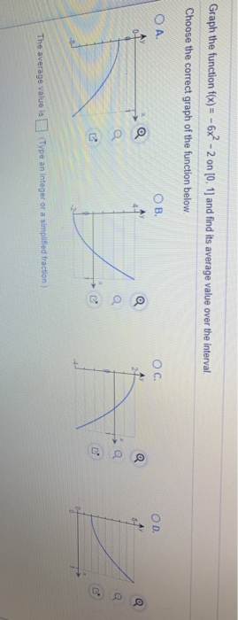 Solved Graph the function f(x) = - 6x? - 2 on [0, 1] and | Chegg.com