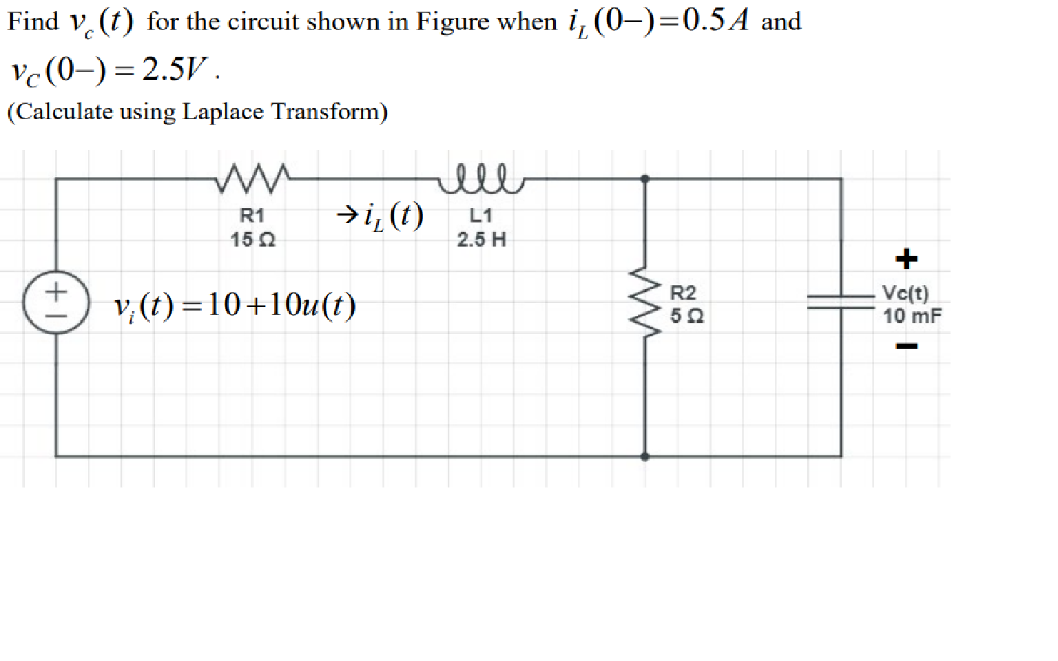 Find vc(t) ﻿for the circuit shown in Figure when | Chegg.com