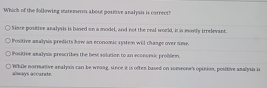 Solved Which of the following statements about positive | Chegg.com