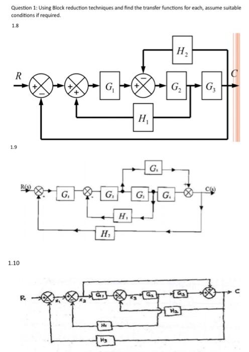 Solved Question 1: Using Block reduction techniques and find | Chegg.com
