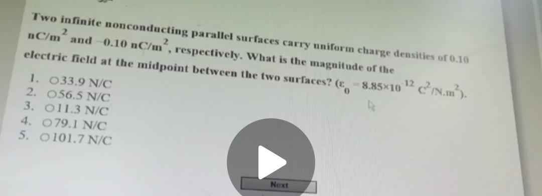 Solved Two infinite nonconducting parallel surfaces carry | Chegg.com