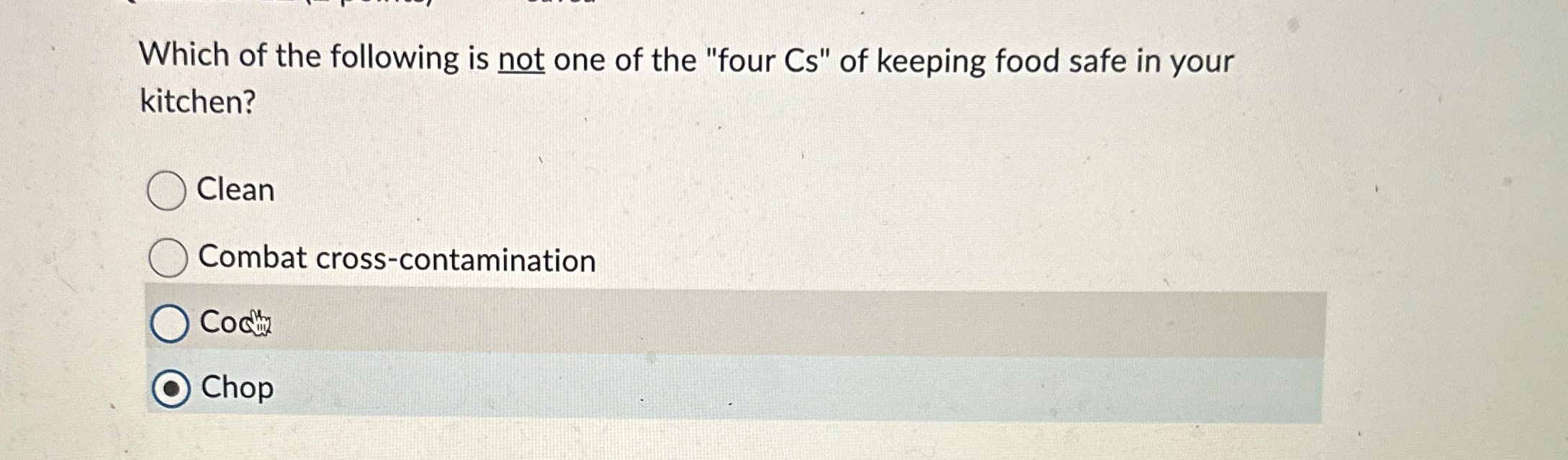 Solved Which of the following is not one of the "four Cs" | Chegg.com