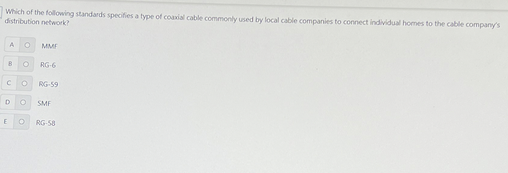Solved Which of the following standards specifies a type of | Chegg.com