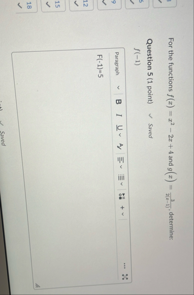 Solved For the functions f(x)=x2-2x 4 ﻿and g(x)=32(x-1), | Chegg.com