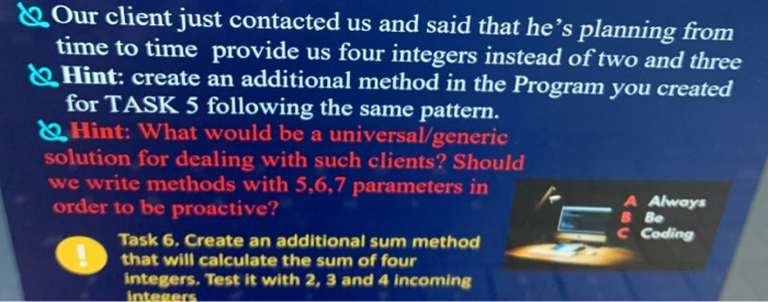 Solved 1. Rewrite the TASKS 1 - 7, implemented in class | Chegg.com