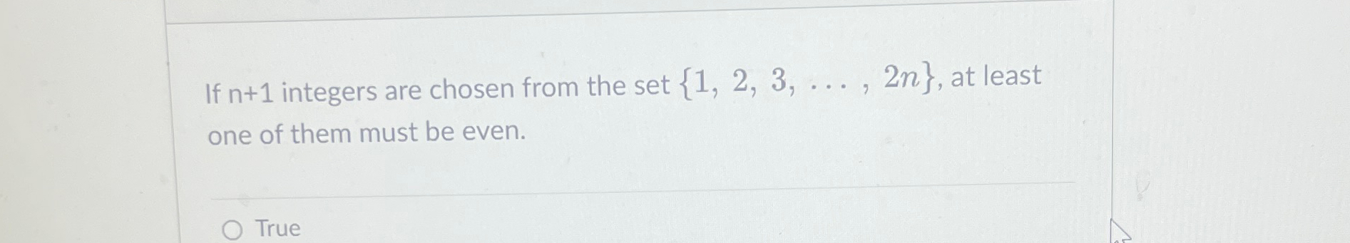 Solved If n+1 ﻿integers are chosen from the set | Chegg.com