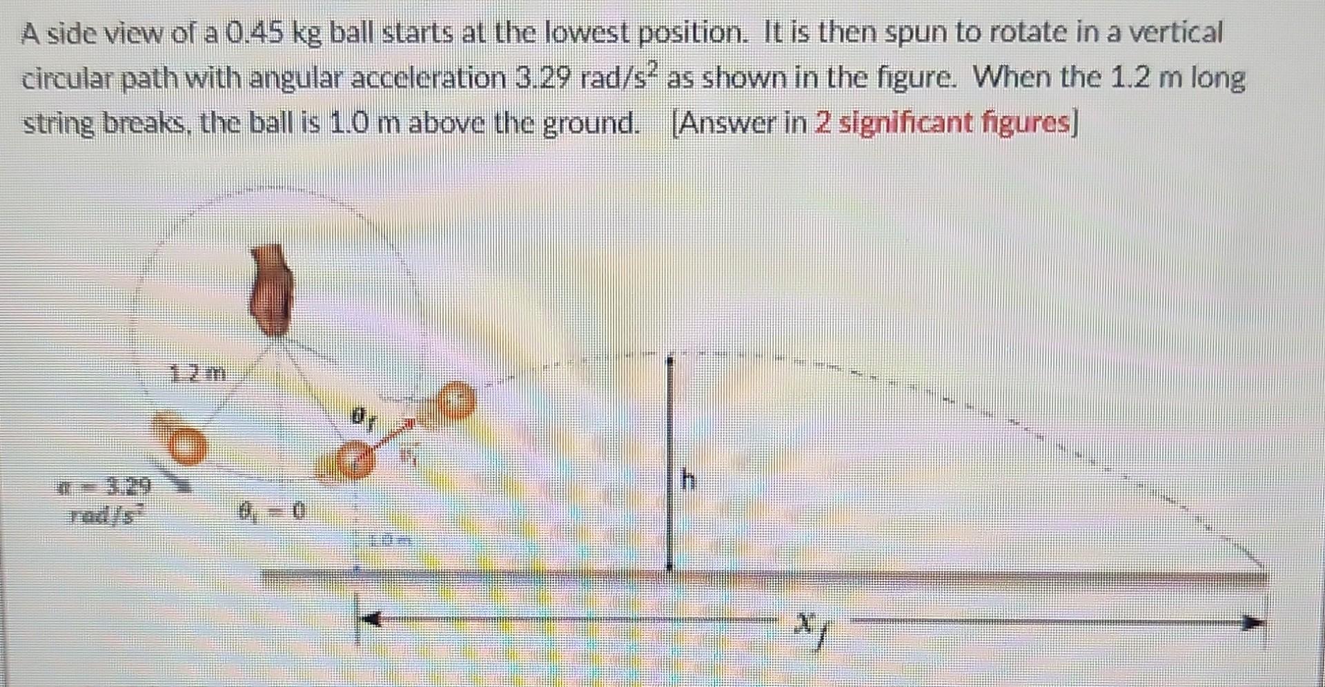 Solved Draw the free body diagram of the ball at the moment | Chegg.com