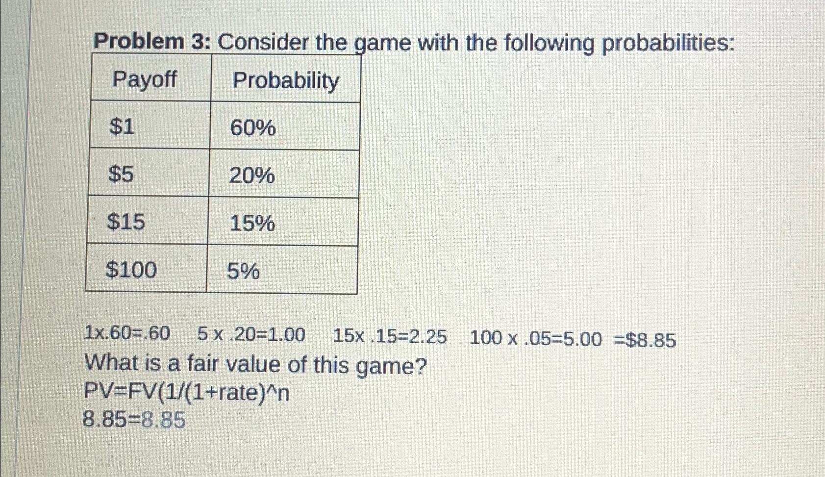 Solved Problem 3: Consider the game with the following | Chegg.com