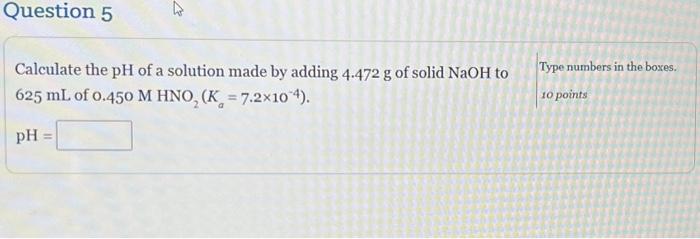 Solved Calculate the pH of a solution made by adding 4.472 g | Chegg.com
