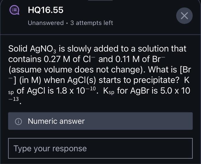 Solved Solid AgNO3 is slowly added to a solution that | Chegg.com