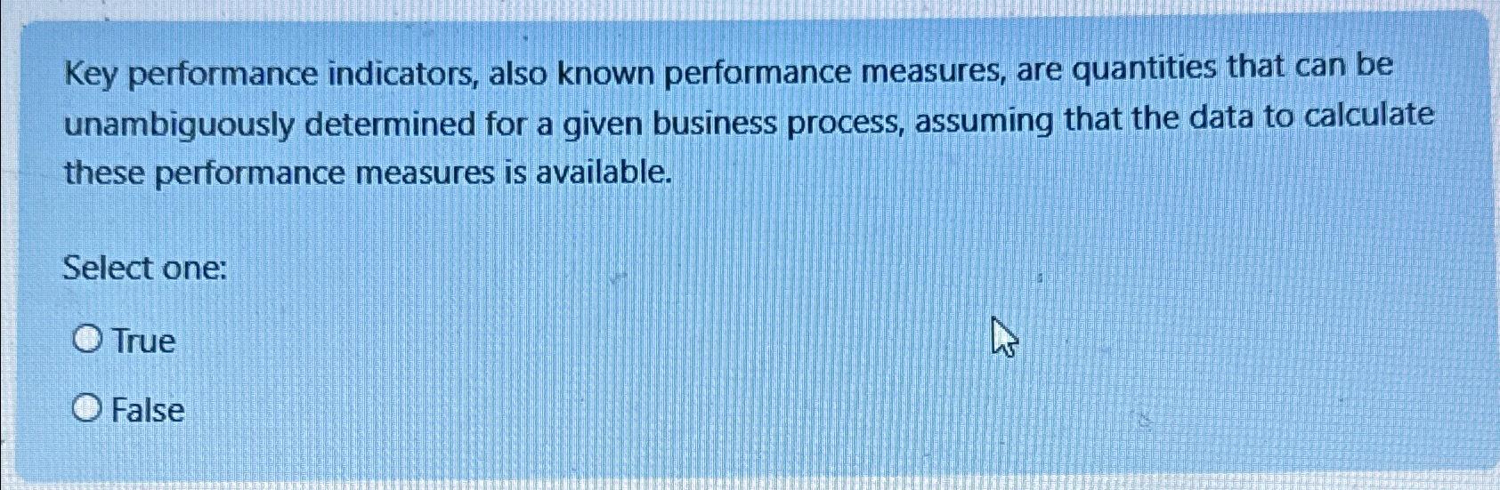 Solved Key performance indicators, also known performance | Chegg.com