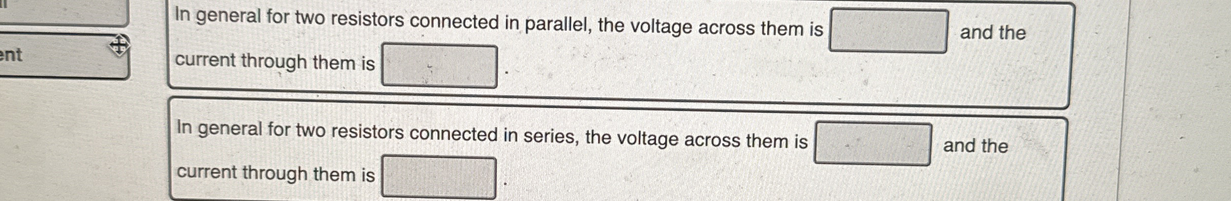 In general for two resistors connected in parallel, | Chegg.com