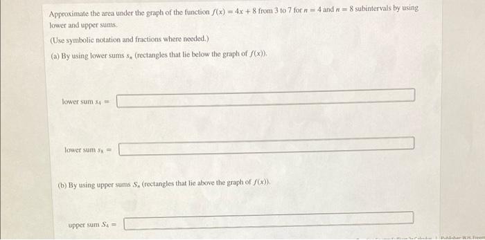 Solved Use the formulas for power sums to approximate the | Chegg.com