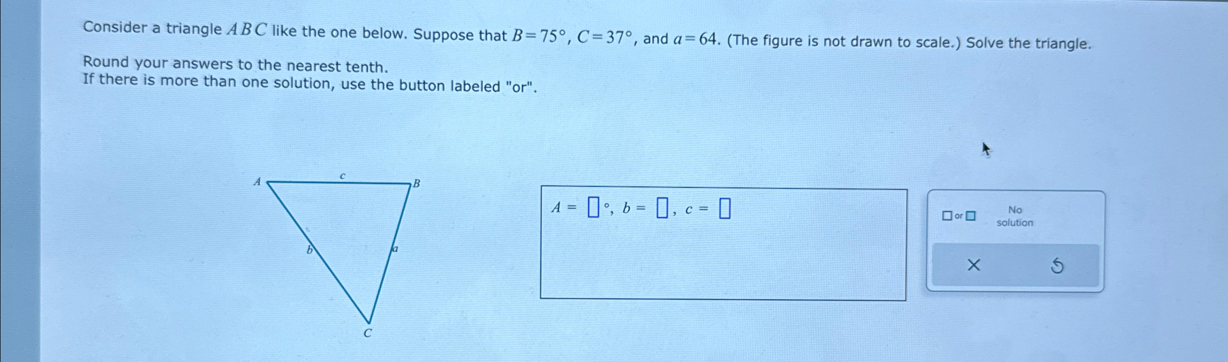 Solved Consider a triangle ABC like the one below. Suppose | Chegg.com