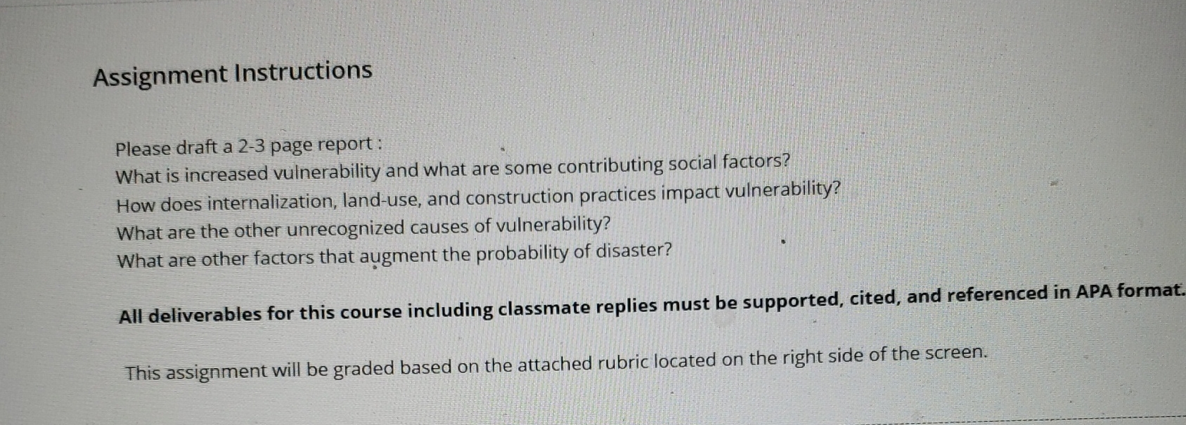 Solved Assignment InstructionsPlease draft a 2-3 ﻿page | Chegg.com