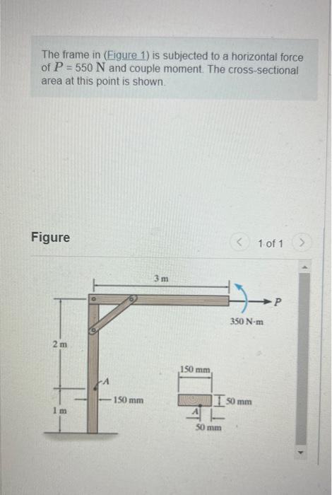 Solved The frame in (Figure 1) is subjected to a horizontal | Chegg.com