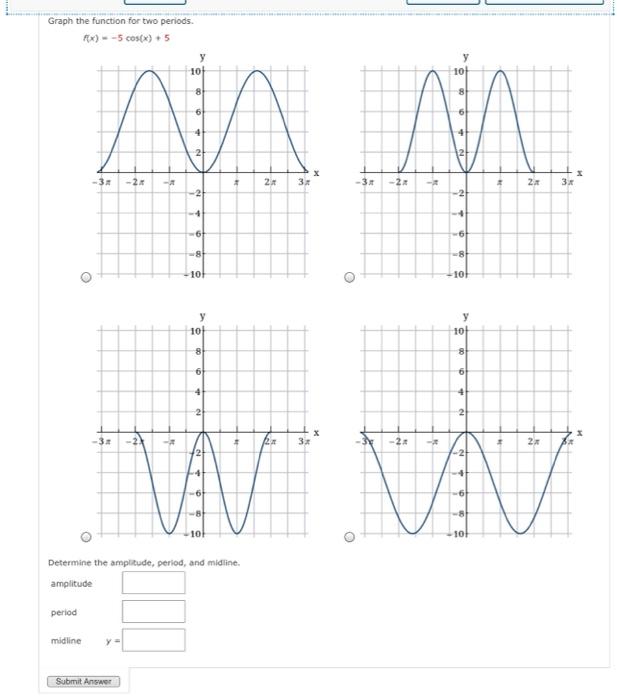 Solved Graph two full periods 10 20 10+ X - 16-12-3-4 4 8 12 | Chegg.com