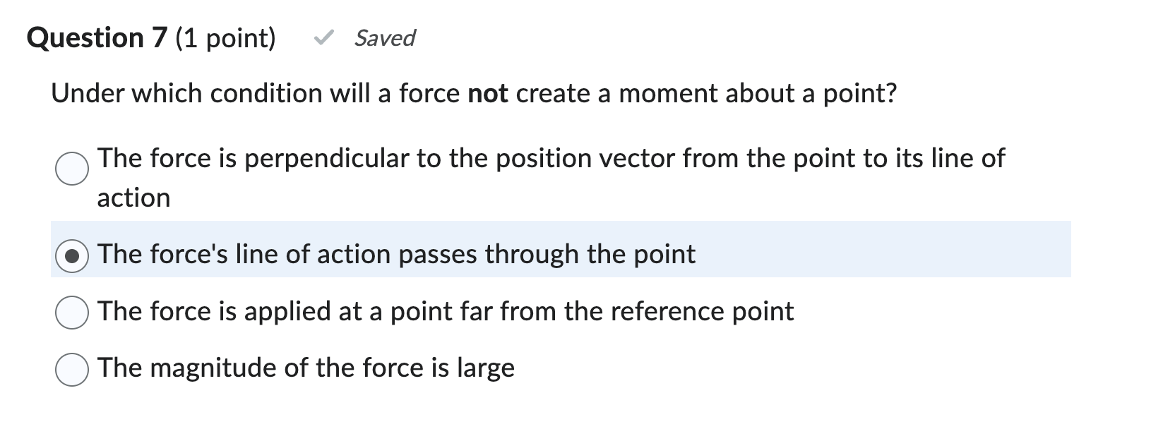 Solved Question 7 (1 ﻿point)Under which condition will a | Chegg.com