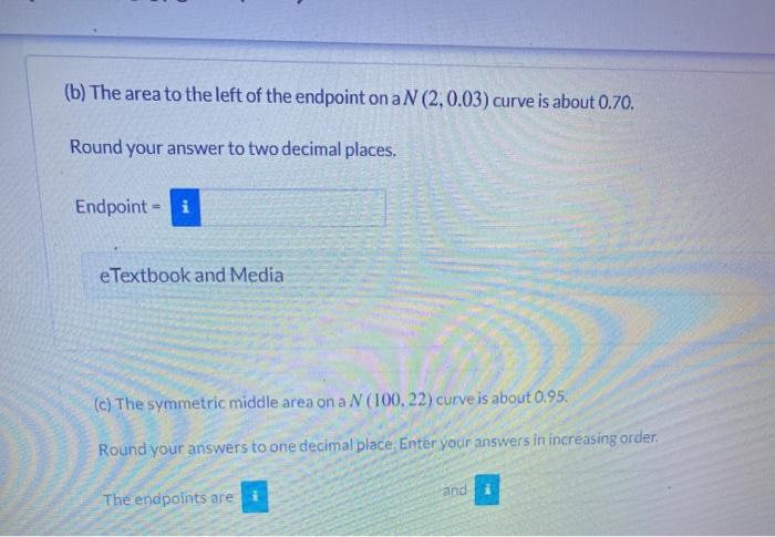Solved Find endpoint(s) on the given normal density curve | Chegg.com