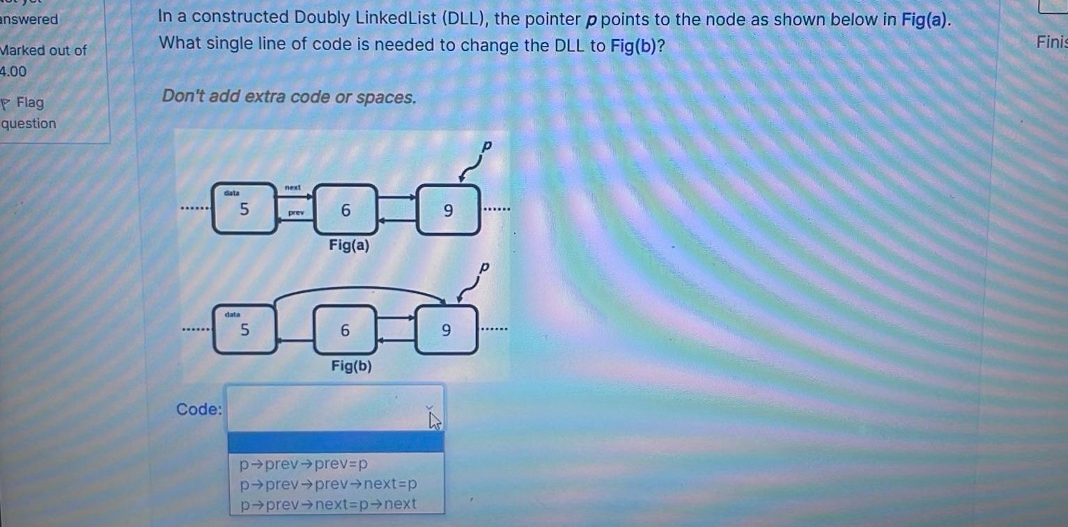 Solved In a constructed Doubly LinkedList (DLL), ﻿the | Chegg.com