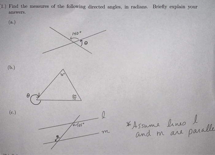 Solved 1.) Find the measures of the following directed | Chegg.com