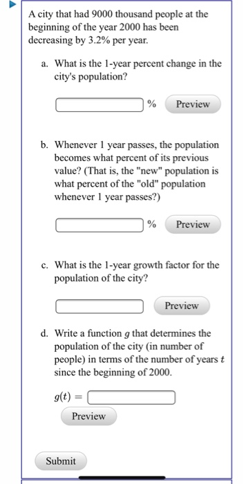 Solved A city that had 9000 thousand people at the beginning | Chegg.com