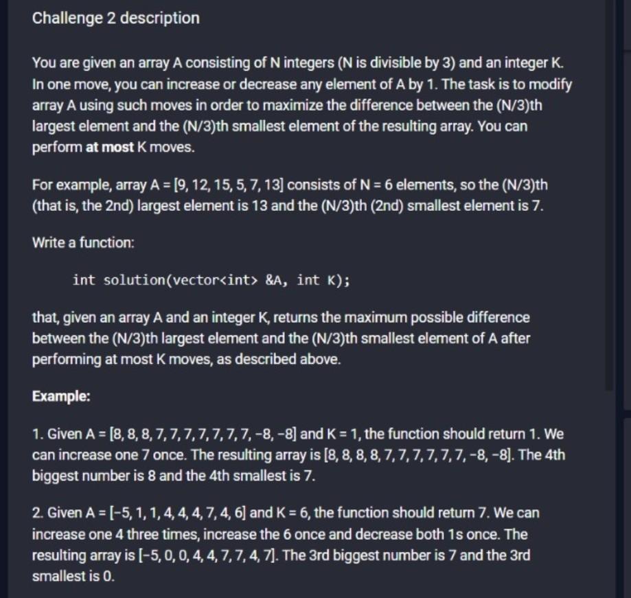 Solved Challenge 2 description You are given an array A | Chegg.com