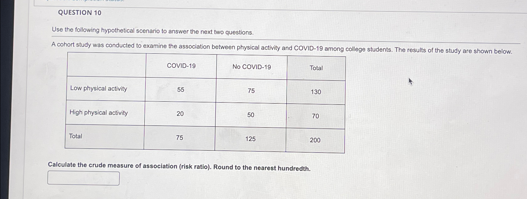 Solved QUESTION 10Use the following hypothetical scenario to | Chegg.com