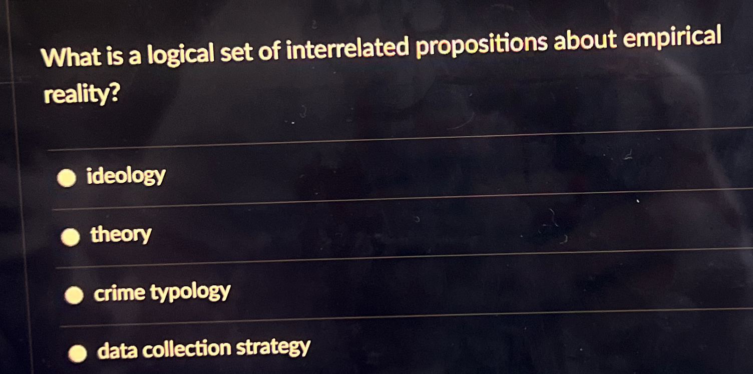 Solved What is a logical set of interrelated propositions | Chegg.com