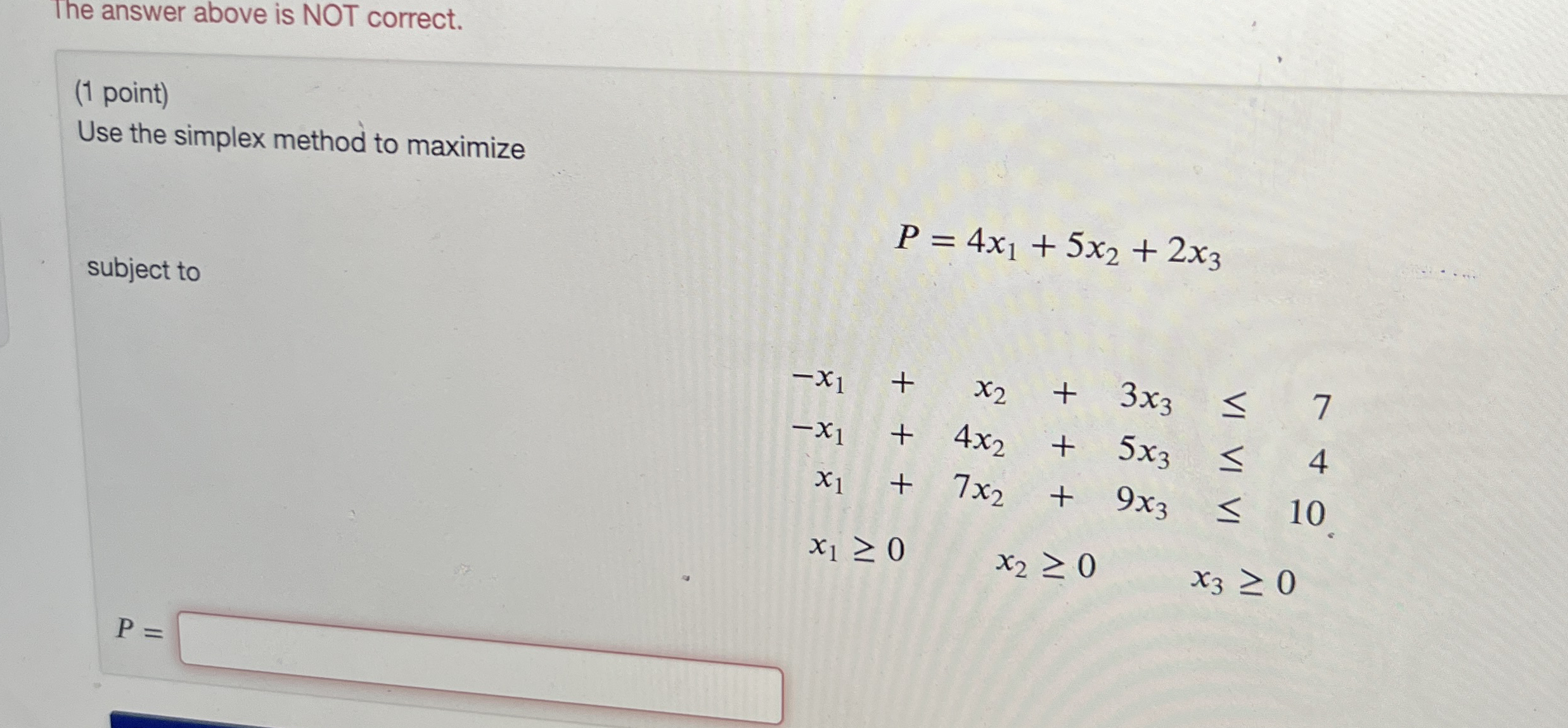 Solved The answer above is NOT correct.(1 ﻿point)Use the | Chegg.com