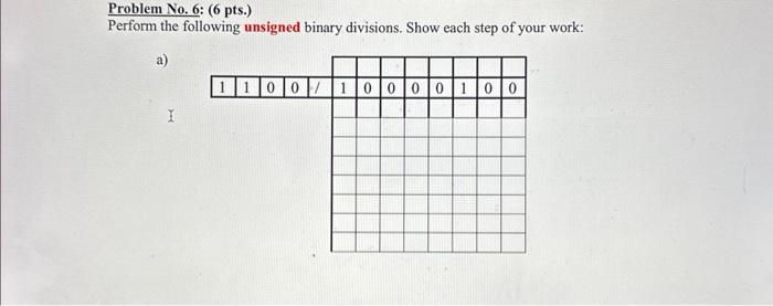 Solved Problem No. 6: (6 pts.) Perform the following | Chegg.com