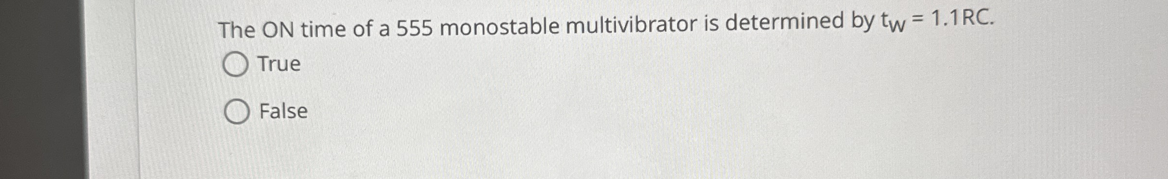 Solved The ON time of a 555 ﻿monostable multivibrator is | Chegg.com